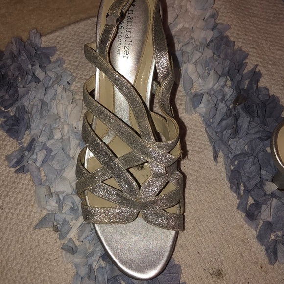 Naturalizer | Shoes | Silver Sparkly 3 Inch Heels | Poshmark